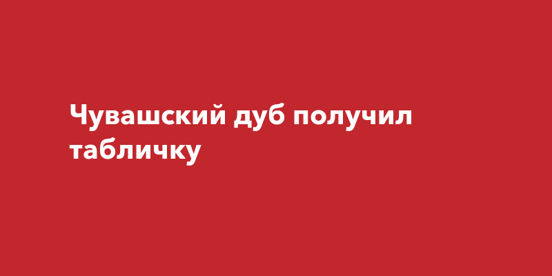 Чувашский дуб получил табличку